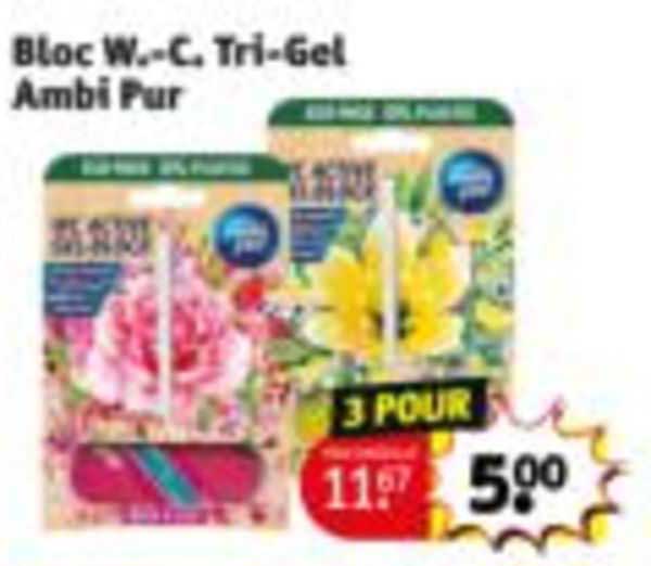 Promo Bloc W.c. Tri-gel Ambi Pur chez Kruidvat - iCatalogue.fr
