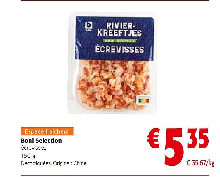Promo Boni Selection écrevisses chez Colruyt - iCatalogue.fr