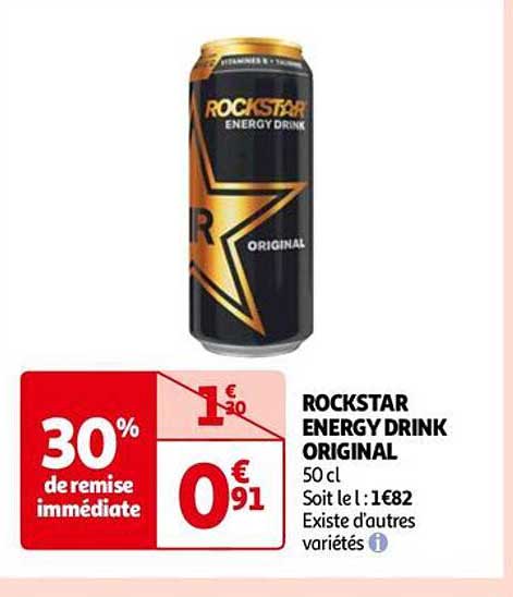 Promo Rockstar Energy Drink Original chez Auchan Direct - iCatalogue.fr