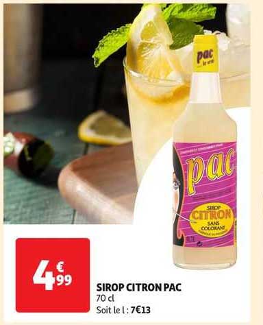 Promo Sirop Citron Pac chez Auchan - iCatalogue.fr