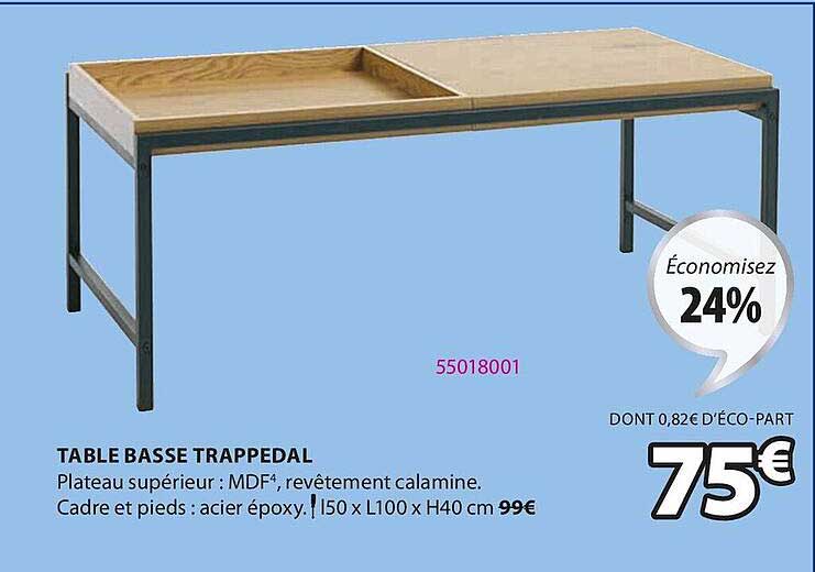Promo Table Basse Trappedal chez JYSK - iCatalogue.fr