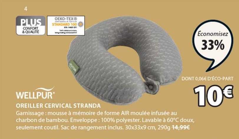 Promo Oreiller Cervical Stranda Wellpur chez JYSK - iCatalogue.fr