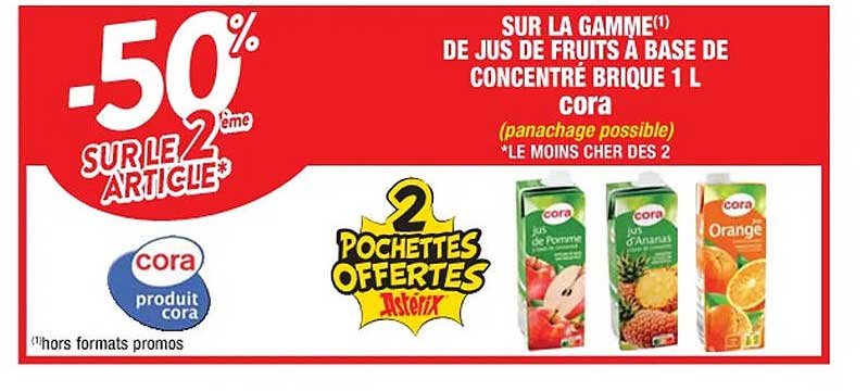 Promo La Gamme De Jus De Fruits à Base De Concentré Brique 1l Cora chez ...