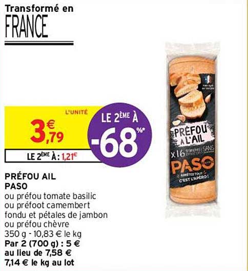 Promo Préfou Ail Paso chez Intermarché - iCatalogue.fr