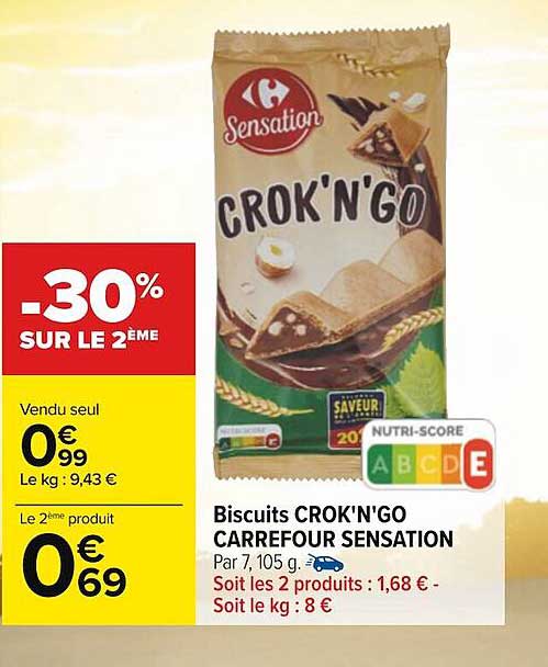 Promo Biscuits Crok'n'go Carrefour Sensation chez Carrefour - iCatalogue.fr
