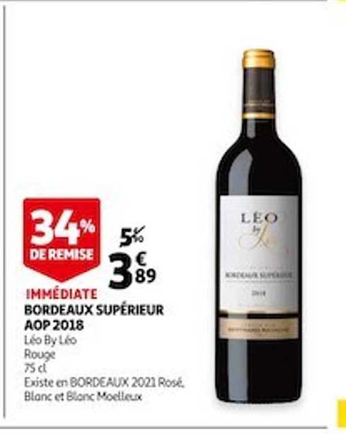 Promo Bordeaux Supérieur Aop 2018 chez Auchan - iCatalogue.fr