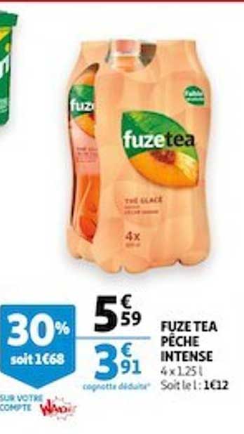 Offre Fuze Tea Pêche Intense chez Auchan
