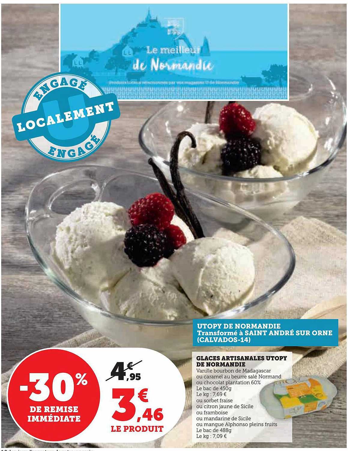 Promo Glaces Artisanales Utopy De Normandie chez Hyper U - iCatalogue.fr