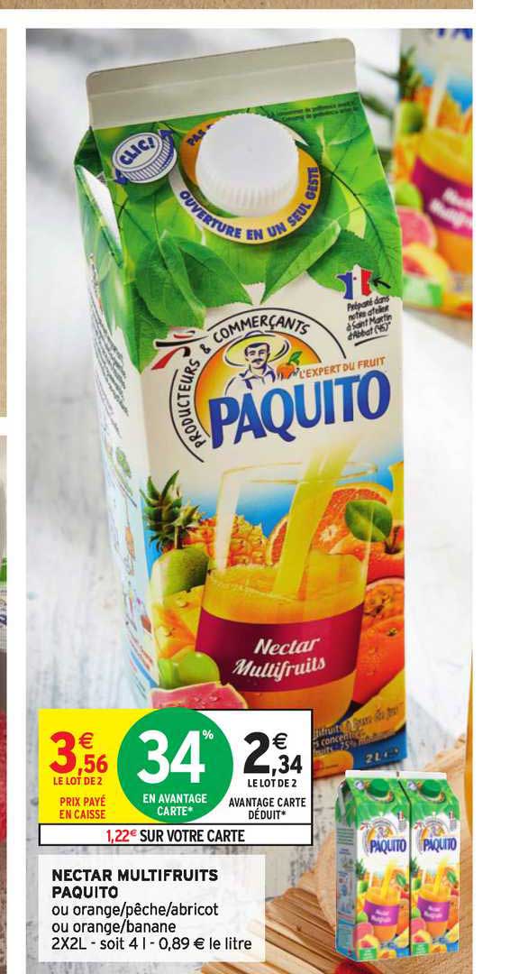 Promo Nectar Multifruits Paquito chez Intermarché - iCatalogue.fr