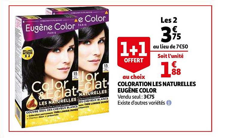 Promo Coloration Les Naturelles Eugène Color chez Auchan - iCatalogue.fr