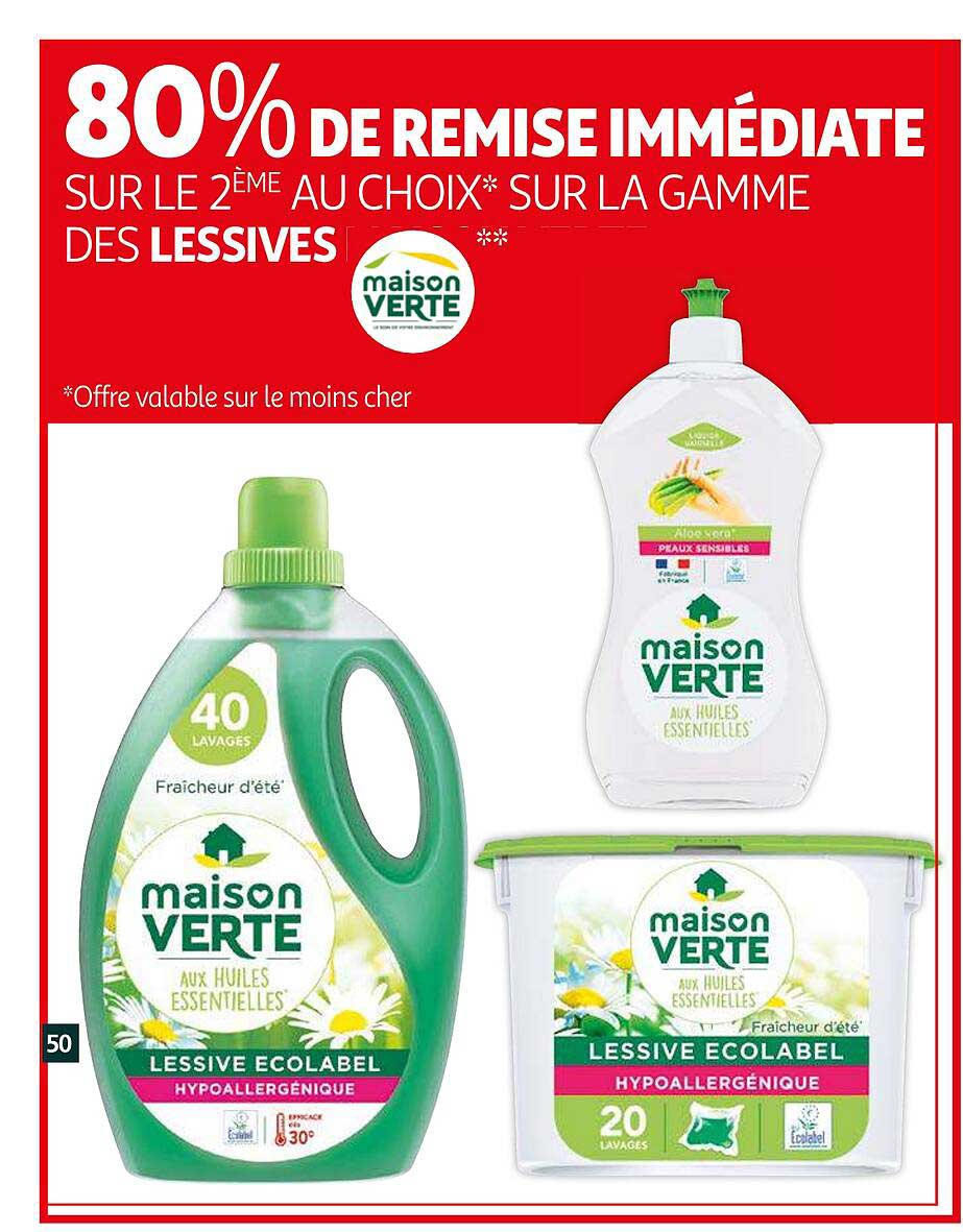 Promo La Gamme Des Lessives Maison Verte chez Auchan - iCatalogue.fr