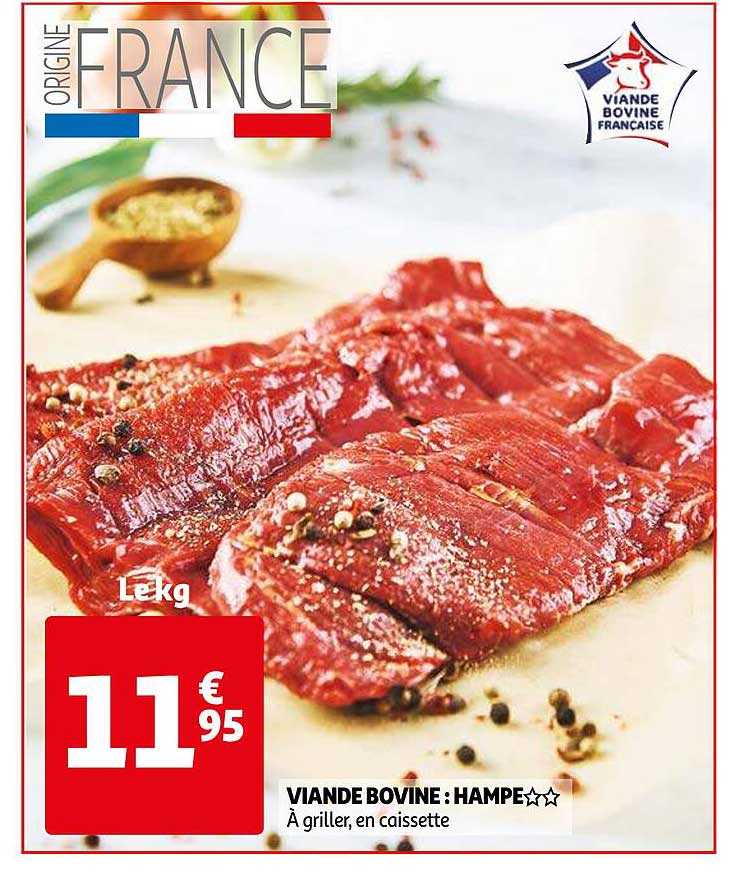 Promo Viande Bovine : Hampe chez Auchan - iCatalogue.fr