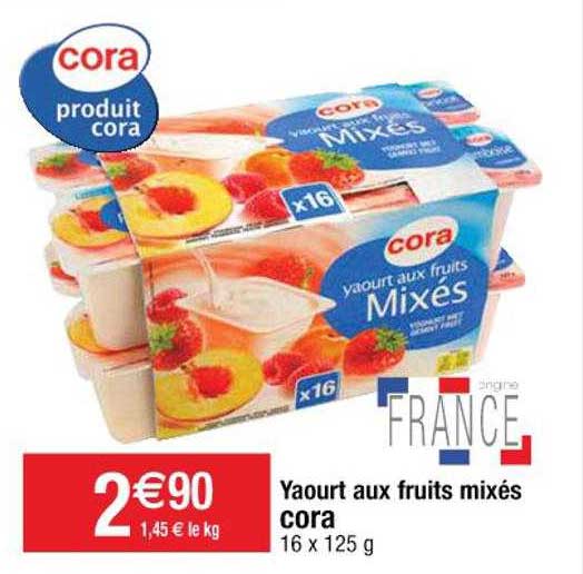 Promo Yaourt Aux Fruits Mixés Cora chez Cora - iCatalogue.fr