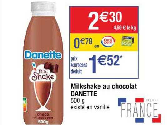 Promo Milkshake Au Chocolat Danette chez Cora - iCatalogue.fr
