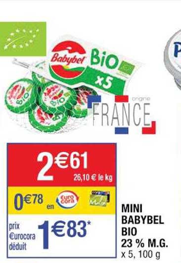Offre Mini Babybel Bio 23% M.g. chez Cora