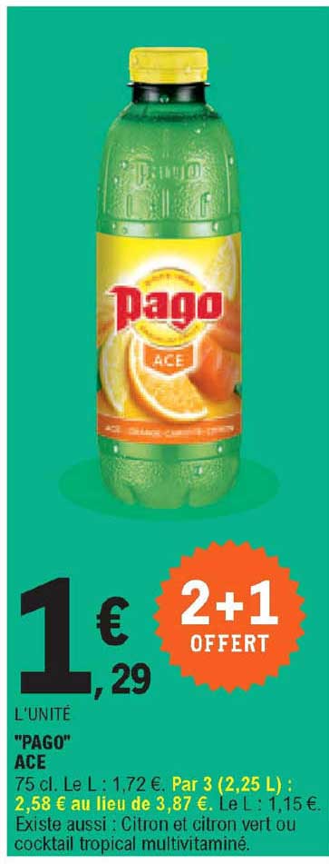 Promo "pago" Ace chez E.Leclerc - iCatalogue.fr