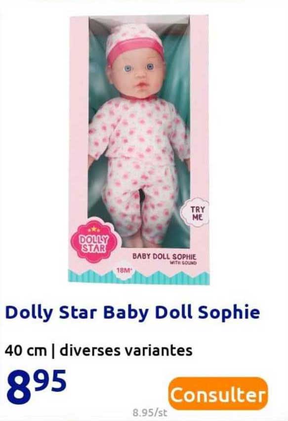 Promo Dolly Star Baby Doll Sophie chez Action - iCatalogue.fr
