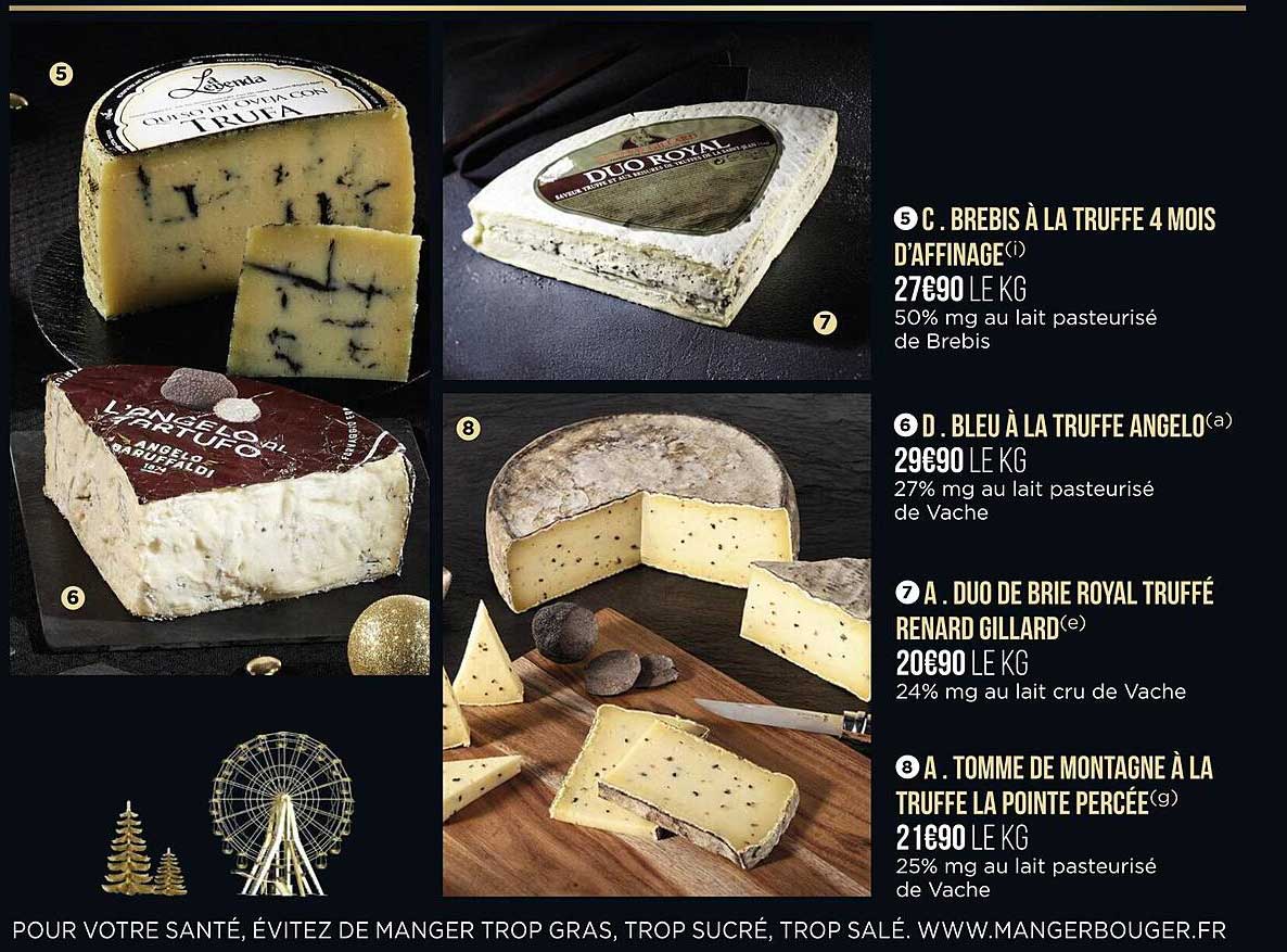 Promo Brebis à La Truffe 4 Mois D'affinage, Bleu à La Truffe Angelo ...