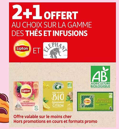Promo La Gamme Des Thés Et Infusions Lipton Et éléphant chez Auchan ...