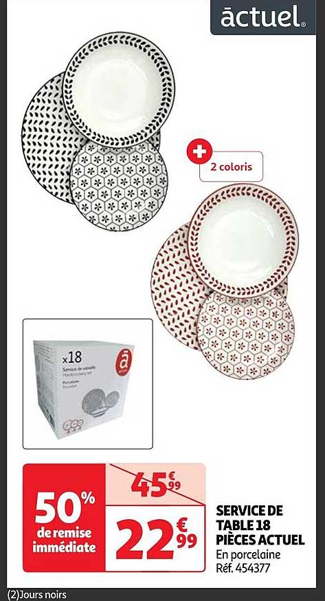 Promo Service De Table 18 Pièces Actuel chez Auchan - iCatalogue.fr