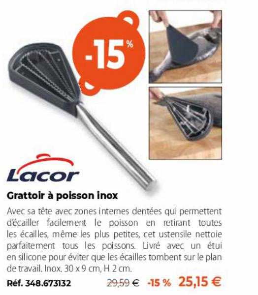 Promo Grattoir à Poisson Inox Lacor chez Mathon - iCatalogue.fr