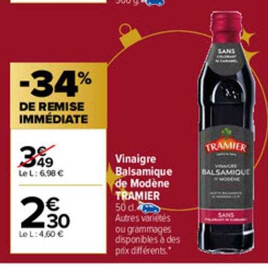Promo Vinaigre Balsamique De Modène Tramier chez Carrefour Market - iCatalogue.fr