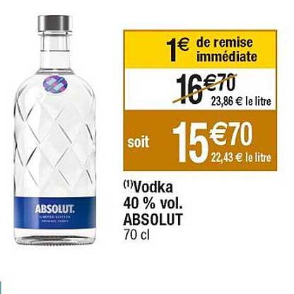 Promo Vodka 40% Vol. Absolut chez Cora - iCatalogue.fr