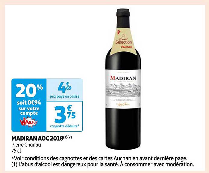 Promo Madiran Aoc 2018 chez Auchan - iCatalogue.fr