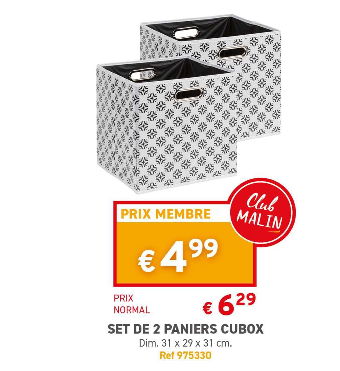 Promo Set De 2 Paniers Cubox chez Trafic - iCatalogue.fr
