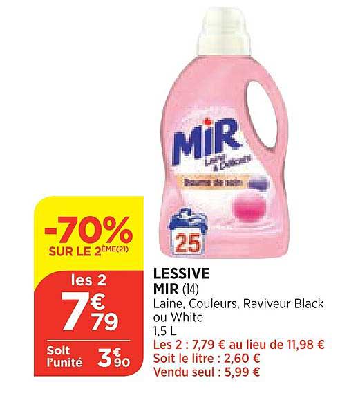 Promo Lessive Mir chez Bi1 - iCatalogue.fr