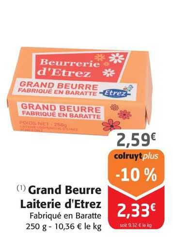 Promo Grand Beurre Laiterie D'etrez chez Colruyt - iCatalogue.fr