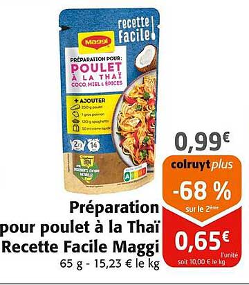 Promo Préparation Pour Poulet à La Thaï Recette Facile Maggi chez ...