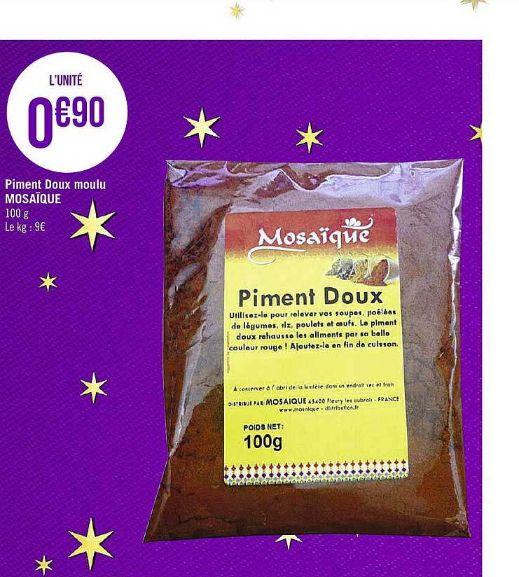 Promo Piment Doux Moulu Mosaïque chez Géant Casino - iCatalogue.fr