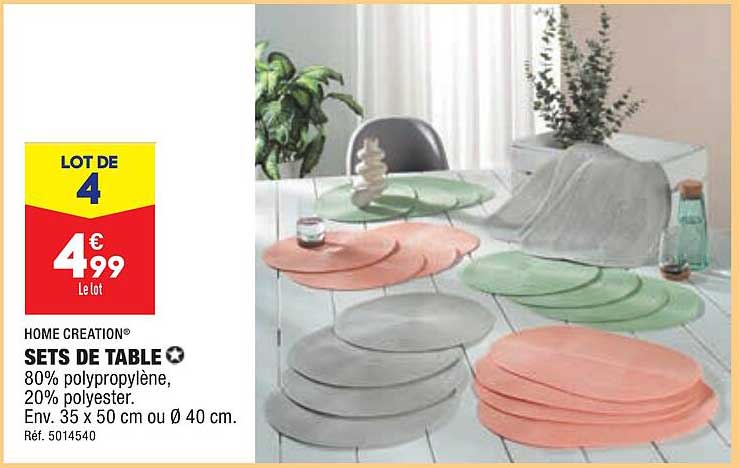 Promo Home Creation Sets De Table chez Aldi - iCatalogue.fr