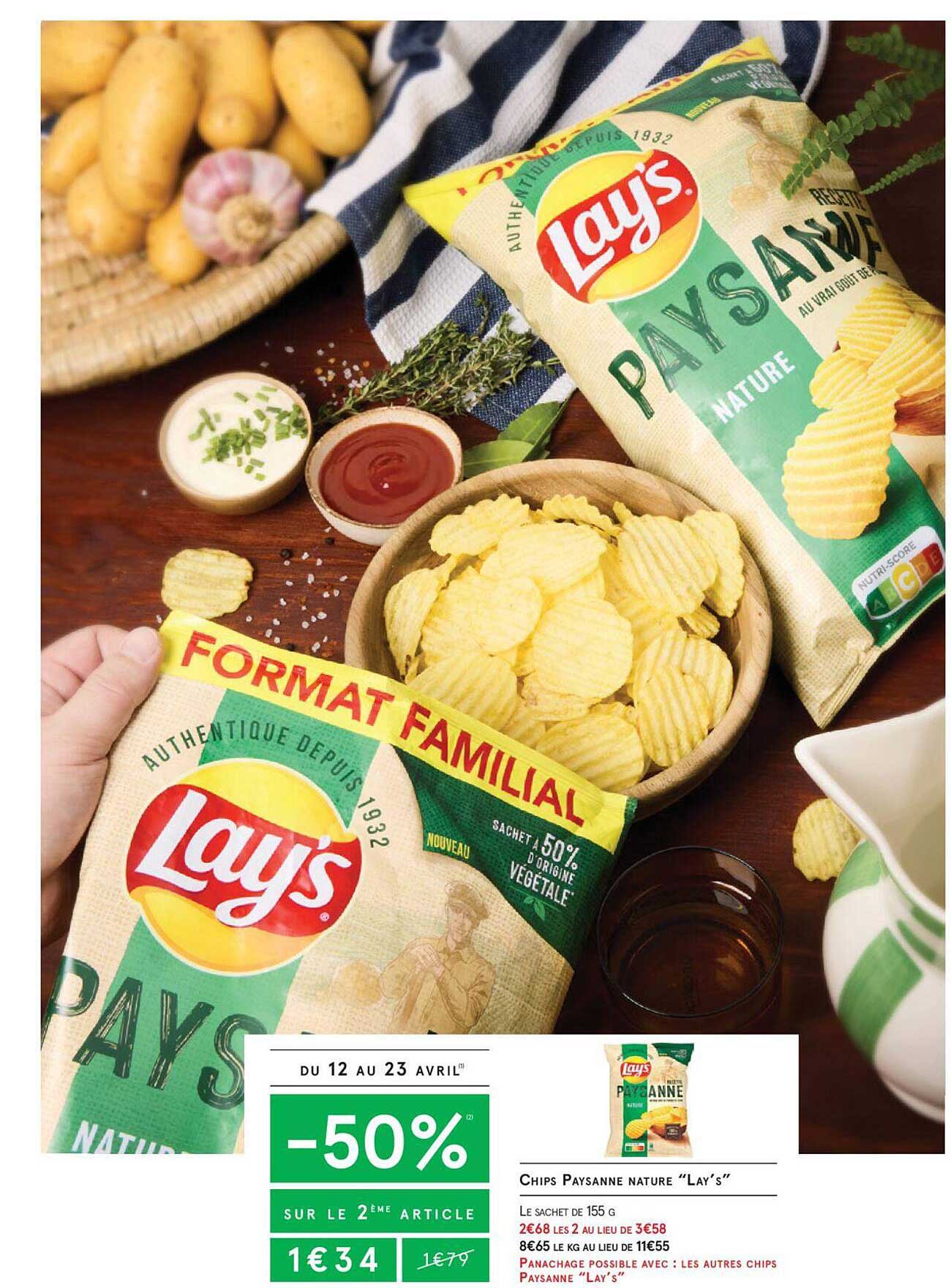 Promo Chips Paysanne Nature "lay's" chez Monoprix - iCatalogue.fr