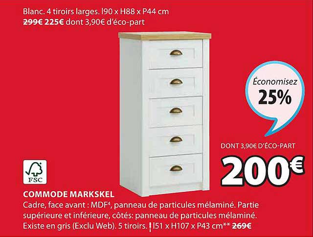 Promo Commode Markskel chez JYSK - iCatalogue.fr