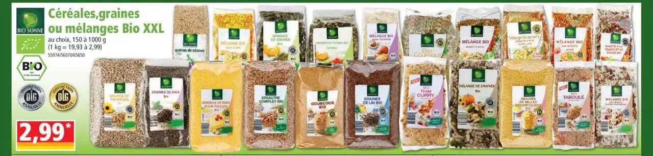 Promo Céréales, Graines Ou Mélanges Bio Xxl chez Norma - iCatalogue.fr