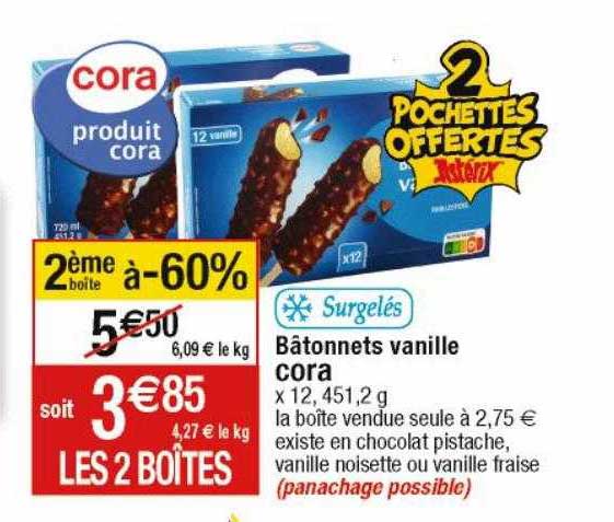 Promo Bâtonnets Vanille Cora chez Cora - iCatalogue.fr
