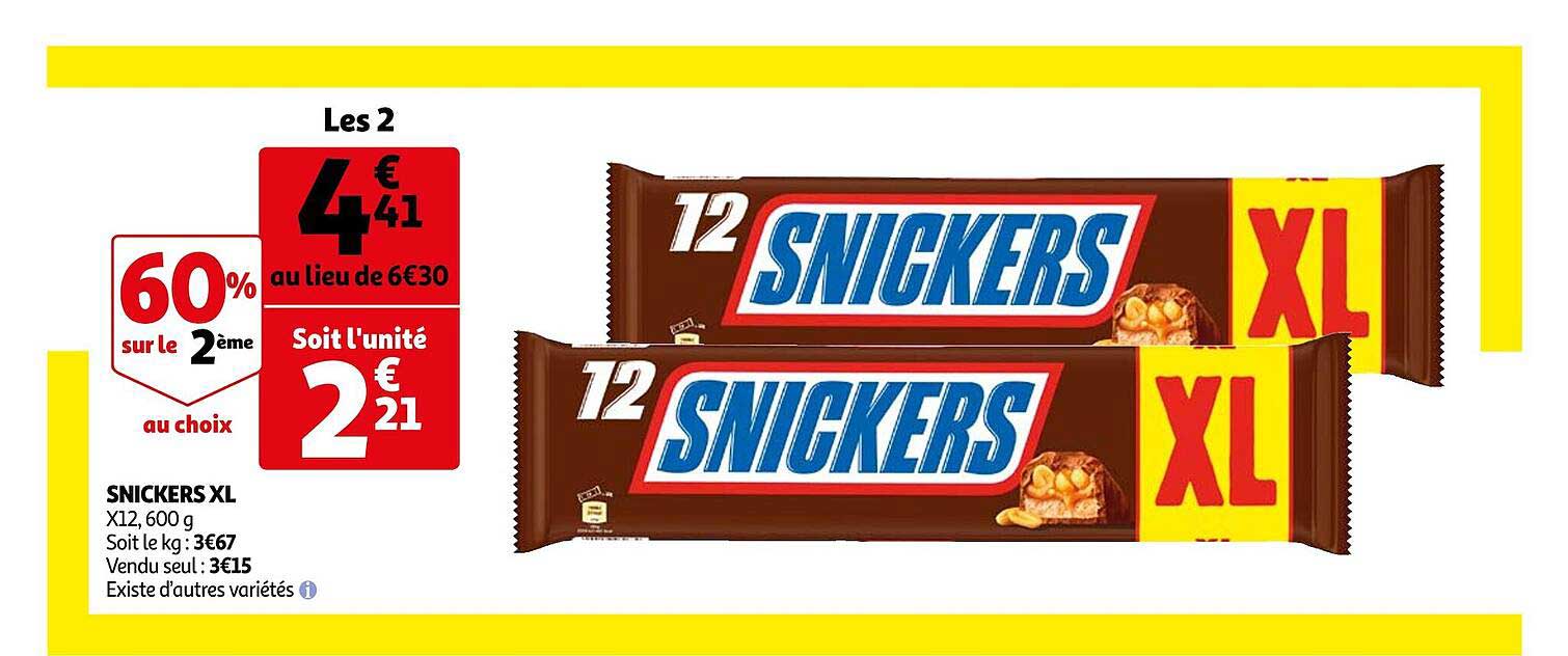 Promo Snickers Xl chez Auchan - iCatalogue.fr