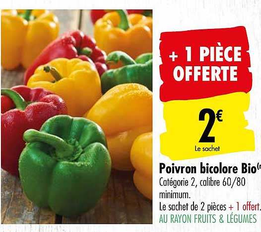 Offre Poivron Bicolore Bio chez Carrefour