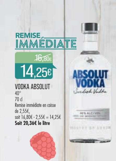 Promo Vodka Absolut chez Match - iCatalogue.fr