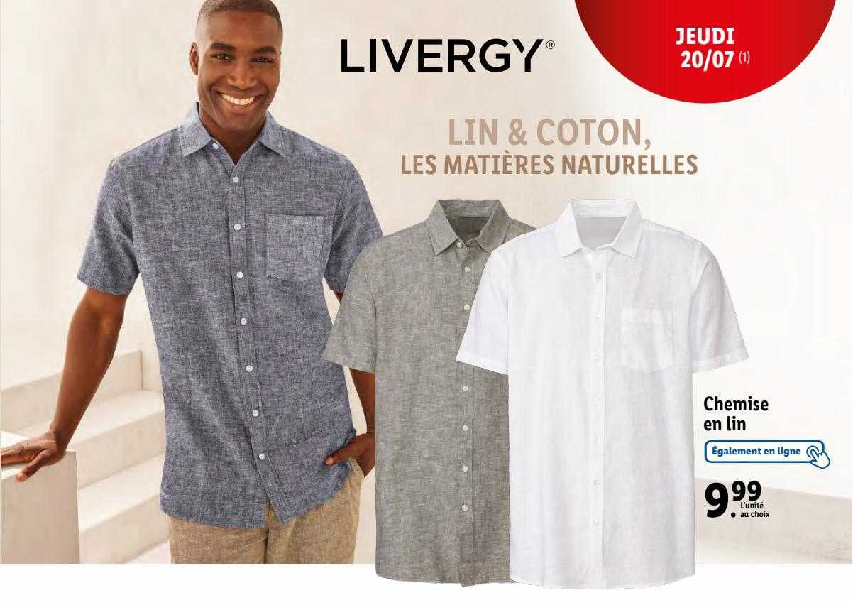 Promo Chemise En Lin Livergy Chez Lidl ICatalogue fr