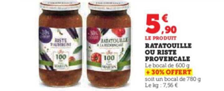 Promo Ratatouille Ou Riste Provençale chez Hyper U - iCatalogue.fr