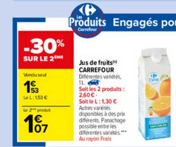 Promo Jus De Fruits Carrefour chez Carrefour Market - iCatalogue.fr