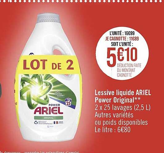 Promo Lessive Liquide Ariel Power Original chez Casino Supermarchés ...