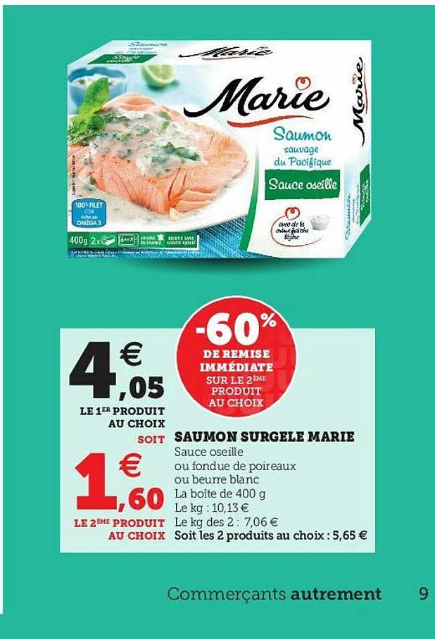 Promo Saumon Surgelé Marie chez Super U - iCatalogue.fr