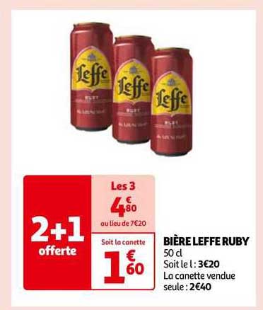 Promo Bière Leffe Ruby chez Auchan - iCatalogue.fr
