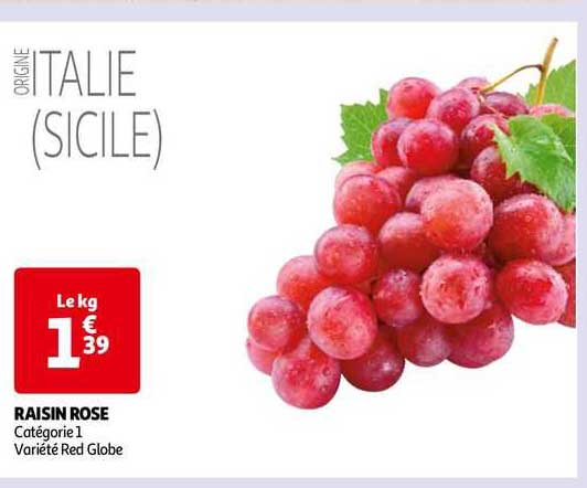 Promo Raisin Rose Red Globe chez Auchan - iCatalogue.fr