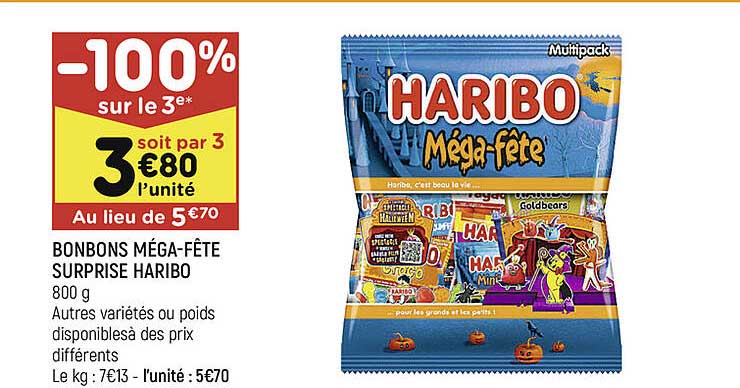 Promo Bonbons Méga-fête Surprise Haribo chez Leader Price - iCatalogue.fr