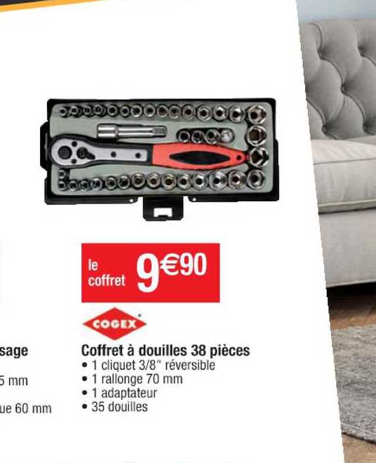 Promo Coffret à Douilles 38 Pièces Cogex chez Cora - iCatalogue.fr